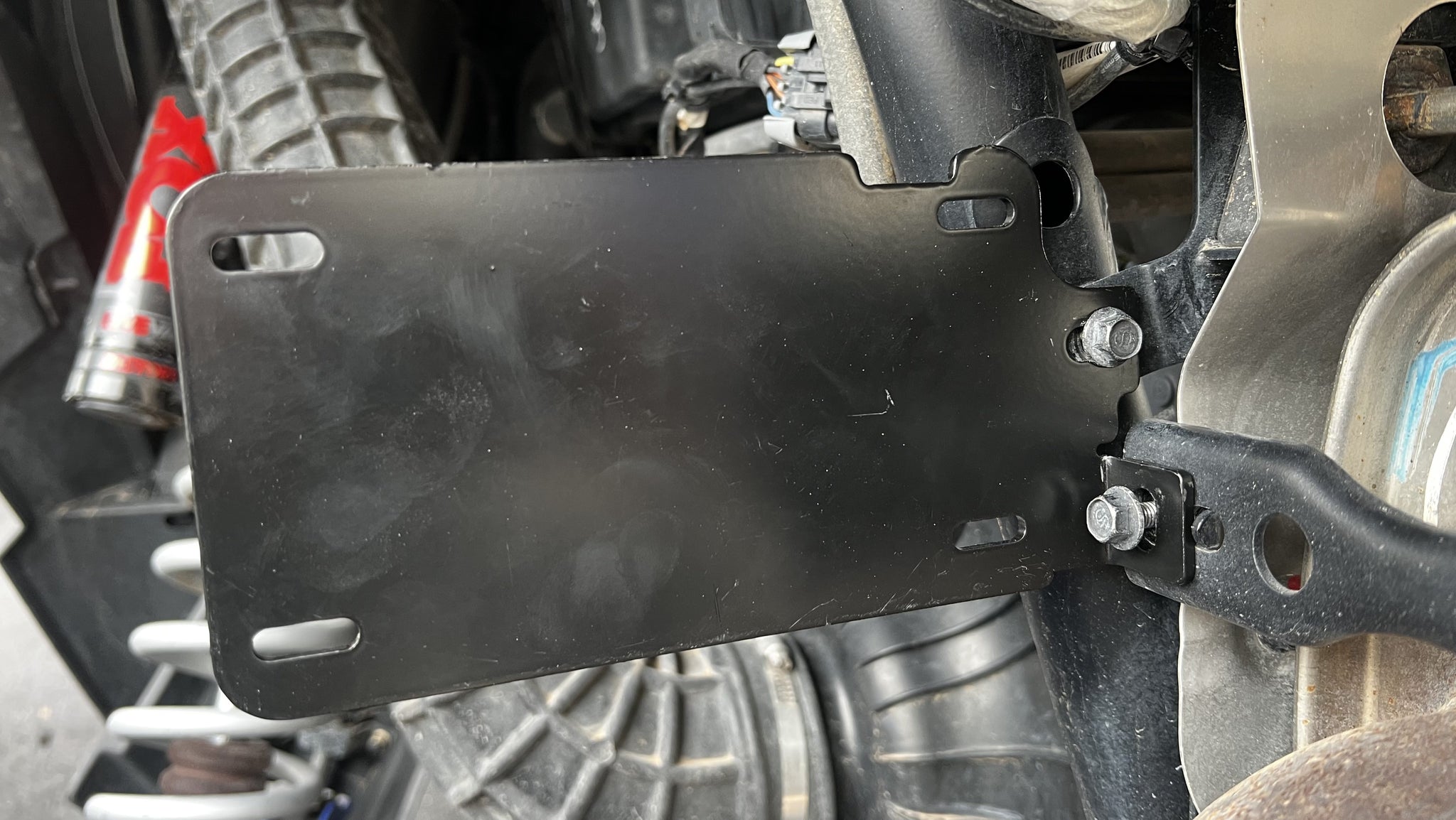 RZR XP 1000 chassis License Plate Bracket Side Mount - WD Electronics